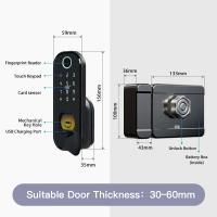 China Wireless Smart Fingerprint Door Lock Surface Mounted Rim Door Lock for sale