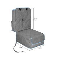 China Luxury Pet Bed Foldable Grey Front Dog Car Seat Travel for sale