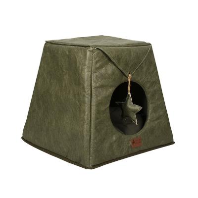 China Novelty Paper Cooling Pet Mat Tunnel Cat Bed Yellow Green for sale