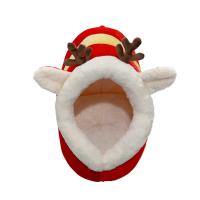 China Pet Mat Soft Pet Bed Cushion Christmas Red Cat Bed Elk Antlers Design for sale