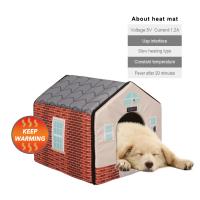 China Oxford Fabric Dog Bed Luxury Warm Heated Small Dog House Pet Cushion for sale