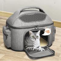 China Linen Soft Pet Bed Cushion Luxury Car Foldable Dog Pet Carrier Bag for sale