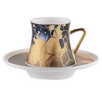 China Custom Luxury Fashion Coffee Cups Electroplating Gold Tea Cups and Saucer for sale