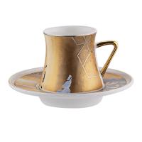 China Custom Luxury Fashion Coffee Cups Electroplating Gold Tea Cups and Saucer for sale