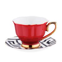 China 240ml Ceramic Gold Rim Porcelain Turkish Coffee Cups Tea Set Of 6 for sale