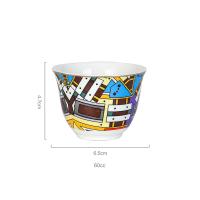 China Small Ceramic Custom Printed Cawa Fashion Coffee Cups Without Handle for sale