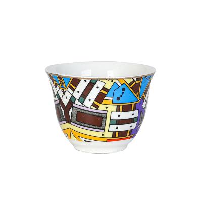 China Small Ceramic Custom Printed Cawa Fashion Coffee Cups Without Handle for sale