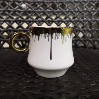 China Ceramic Mugs Fashion Coffee Cups Nordic Blank OEM Porcelain White Gold Mug for sale