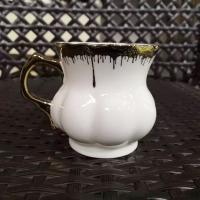 China Ceramic Mugs Fashion Coffee Cups Nordic Blank OEM Porcelain White Gold Mug for sale