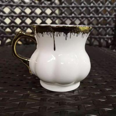 China Ceramic Mugs Fashion Coffee Cups Nordic Blank OEM Porcelain White Gold Mug for sale