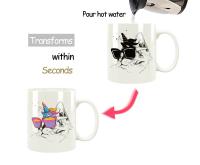 China Hot Water Color Changing Fashion Coffee Cups Heat Color Changing Magic Mug for sale