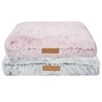 China Plush Memory Foam Warm Dog Plush Pet Bed Cushion Pink Grey for sale