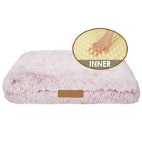 China Plush Memory Foam Warm Dog Plush Pet Bed Cushion Pink Grey for sale