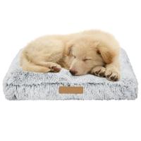 China Plush Memory Foam Warm Dog Plush Pet Bed Cushion Pink Grey for sale
