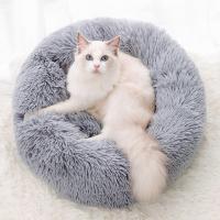 China Custom Color Autumn Winter Thickened Plush Donut Pet Bed Cushion For Cat Rest for sale