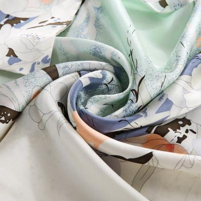China Printed Silk Fabric 6A Grade Pure Lightweight Silk Fabric 22mm Charmeuse for sale