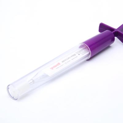China mercury free thermometer with shake off plastic case for sale