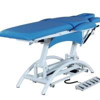 China Blue fashion folding hospital clinical electric facial spa beauty adjustable massage bed for sale