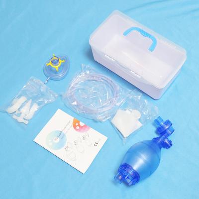 China Medical pvc different sizes S/ M/ L baby infant adult use ambu bag manual cardiopulmonary resuscitator for sale