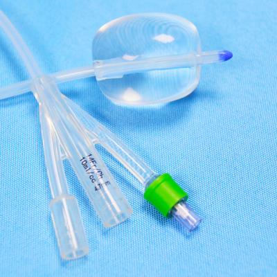China Factory Price Disposable 100% All Silicone Triple Lumen Urinary Catheter 3 Way Silicone Foley Catheter for sale