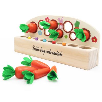 China Baby Carrot Harvest Wooden Montessori Toys Matching Game for sale