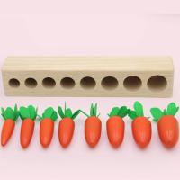 China Baby Carrot Harvest Wooden Montessori Toys Matching Game for sale
