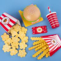 China Wooden Burger Fries Baby Developmental Toys Children'S Toy Kitchen Food Set for sale