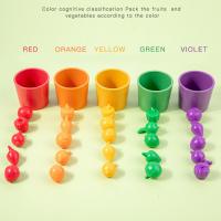 China Farm Fruit Vegetable Plantation Early Educational Toy Color Classification Cup for sale