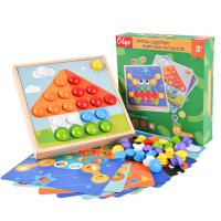 China Children Wood Baby Developmental Toys Particle Button Puzzle Mushroom Nail Cartoon for sale