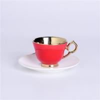 China Porcelain Fashion Coffee Cupss 120ml With Electroplating Gold Plated for sale