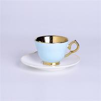 China Porcelain Fashion Coffee Cupss 120ml With Electroplating Gold Plated for sale