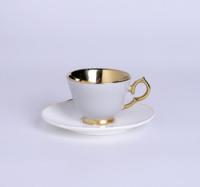China Porcelain Fashion Coffee Cupss 120ml With Electroplating Gold Plated for sale