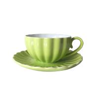 China Ceramic English Style Pumpkin Tea Cup And Saucer British Coffee Cup Set for sale