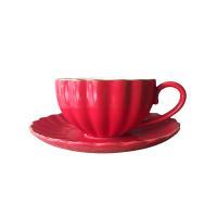 China Ceramic English Style Pumpkin Tea Cup And Saucer British Coffee Cup Set for sale