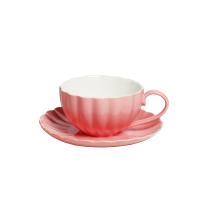 China Ceramic English Style Pumpkin Tea Cup And Saucer British Coffee Cup Set for sale