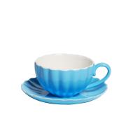 China Ceramic English Style Pumpkin Tea Cup And Saucer British Coffee Cup Set for sale