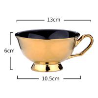 China Porcelain Cup and Saucer Electroplating Gold Plated Ceramic Coffee Cup Set for sale