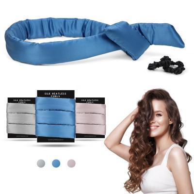 China 100% Mulberry Silk Hair Curler Heatless Hair Curler With Silk Scrunchies for sale