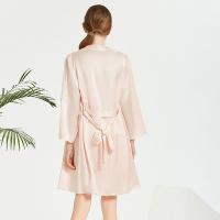 China Women'S Nightwear Knitted Silk Pajamas Long Sleeve Lightweight Silk Fabric Two Pieces for sale