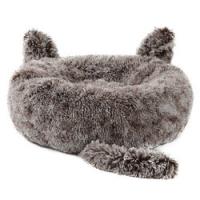 China Cute Soft Plush Donut Pet Bed Cushion With Ear Tail for sale