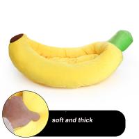 China Plush Soft Cute Dog Bed Banana Shape Pet Cushion Mat Pet Sofas for sale