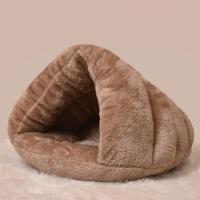 China Plush Warm Slippers Shape Cat Snuggle Cave Pet Bed Cushion 40x40cm for sale