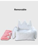 China Short Plush Pink Grey Yellow Princess Dog Bed With Crown Shape for sale