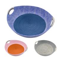 China Felt Purple Pet Bed Cushion Luxury Round Modern Felt Cat Pot Bed Mats 52x12cm for sale