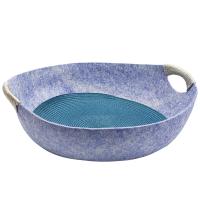 China Felt Purple Pet Bed Cushion Luxury Round Modern Felt Cat Pot Bed Mats 52x12cm for sale