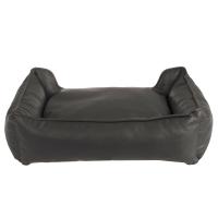 China Luxury Black Soft Pet Bed Cushion PU Leather For Dogs Cats for sale
