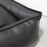 China Luxury Black Soft Pet Bed Cushion PU Leather For Dogs Cats for sale