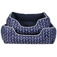 China Linen Polyester Luxury Cat Dog Pet Bed Pet Bed Cushion Blue for sale