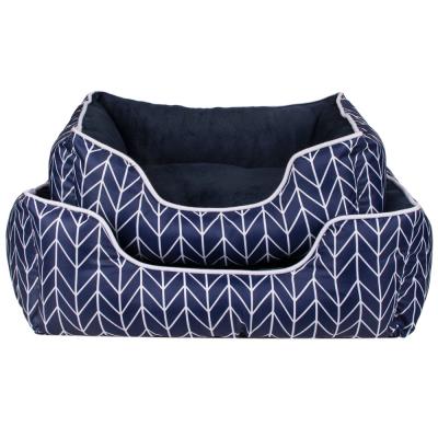 China Linen Polyester Luxury Cat Dog Pet Bed Pet Bed Cushion Blue for sale
