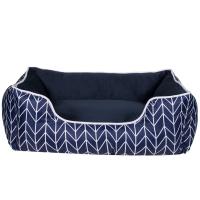 China Linen Polyester Luxury Cat Dog Pet Bed Pet Bed Cushion Blue for sale